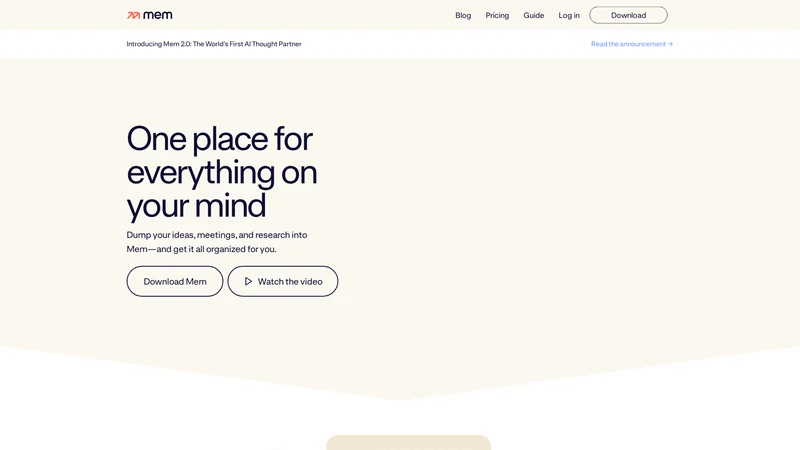 Mem AI : Reviews, Price, Info & Alternatives Tools | AICavo